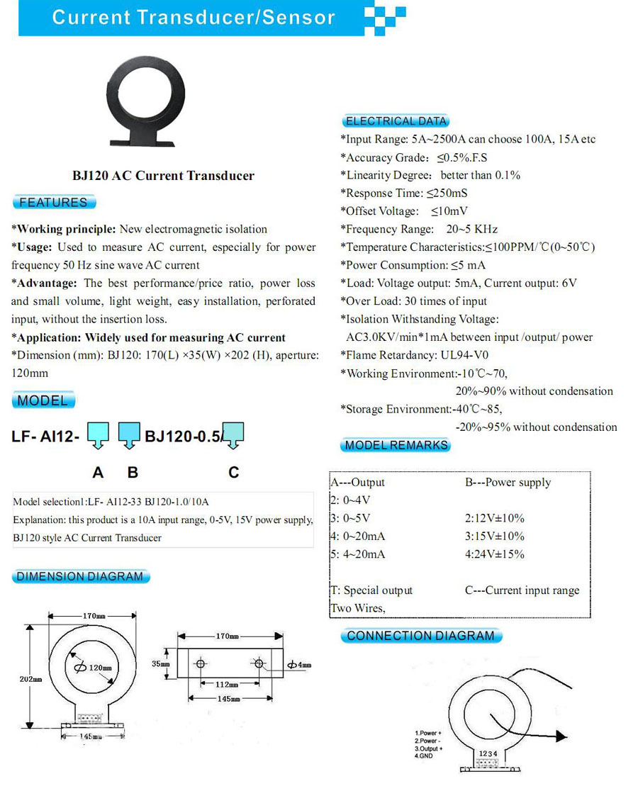 BJ120 AC Current Transducer